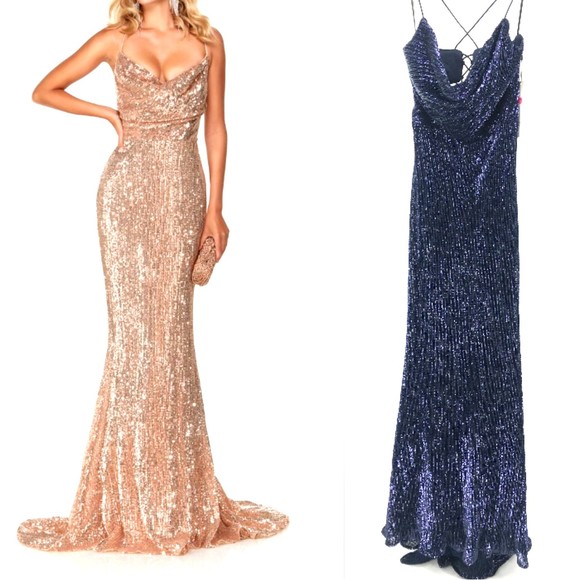Alyce Paris | Dresses | Nwt Alyce Paris Prom 6232 Midnight Blue Sequin ...